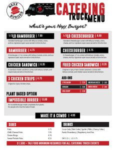 Catering menu - Nexx Burger